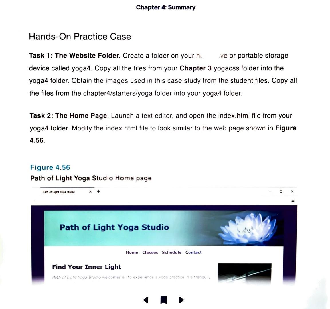 Solved Chapter 4: Summary Path of Light Yoga Studio See | Chegg.com