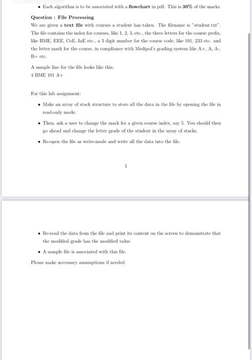 Solved Question : File Processing We are given a text file | Chegg.com
