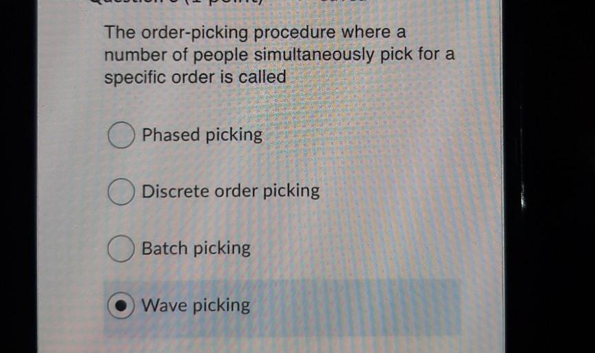 Solved The order-picking procedure where a number of people | Chegg.com