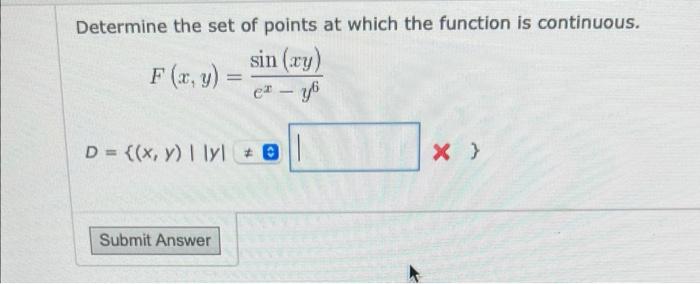 Solved Determine the set of points at which the function is | Chegg.com