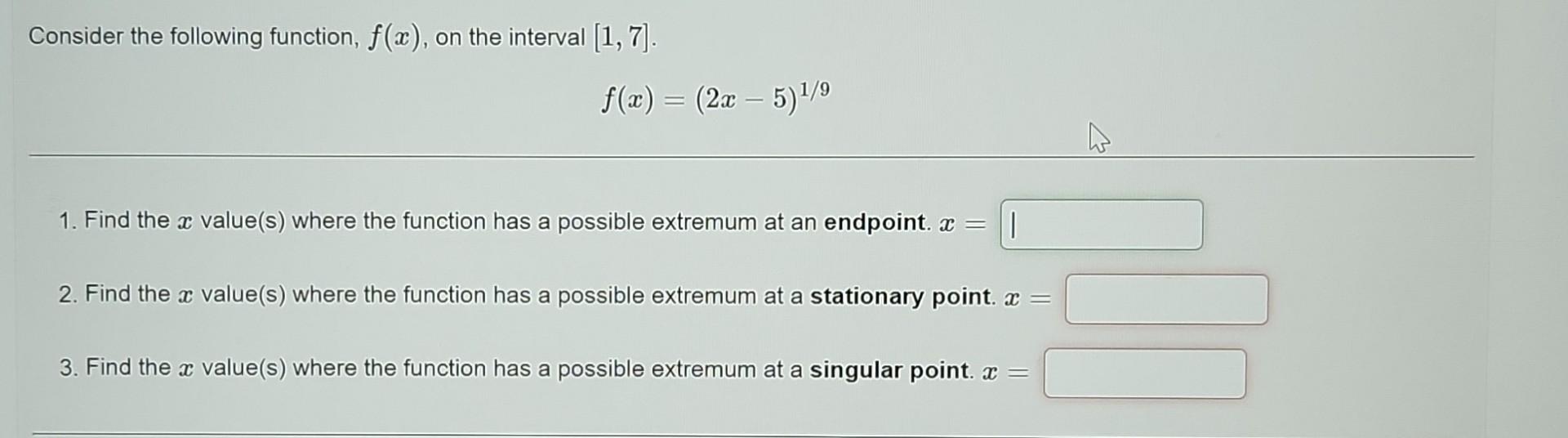 Solved Consider the following function, f(x), on the | Chegg.com