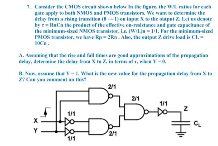 Solved 7. Consider the CMOS circuit shown below In the | Chegg.com