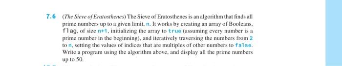Solved 76 The Sieve Of Eratosthenes The Sieve Of 