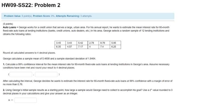 Solved HW09-SS22: Problem 2 Problem Value: 5 points). | Chegg.com