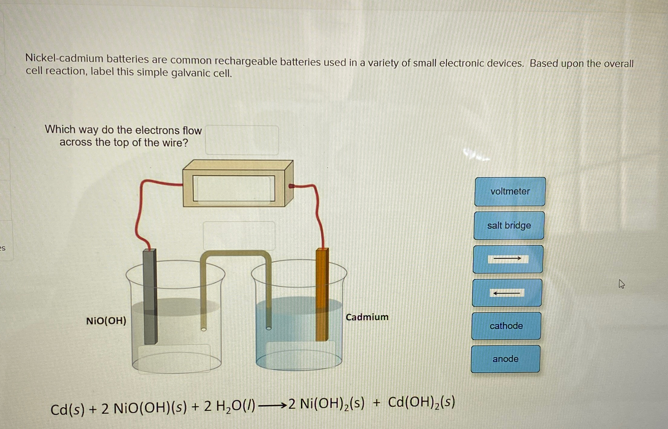 Solved Nickel-cadmium batteries are common rechargeable | Chegg.com