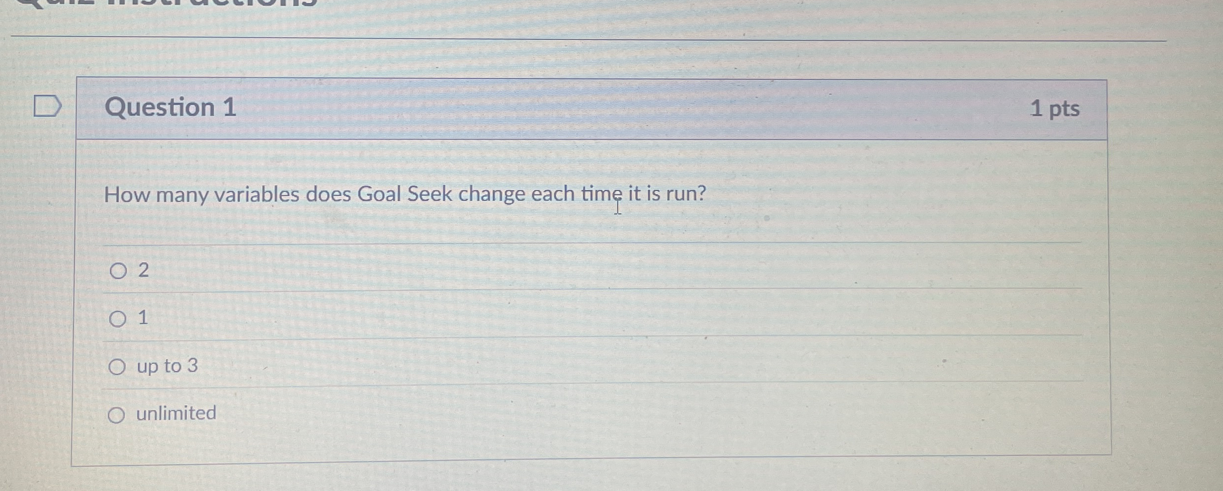 Solved Question 11 ﻿ptsHow many variables does Goal Seek | Chegg.com
