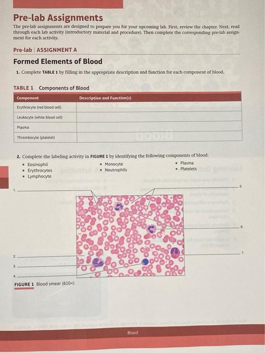Solved Pre-lab Assignments The pre-lab assignments are | Chegg.com