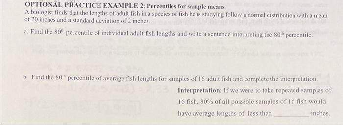 Solved OPTIONAL PRACTICE EXAMPLE 2: Percentiles for sample | Chegg.com