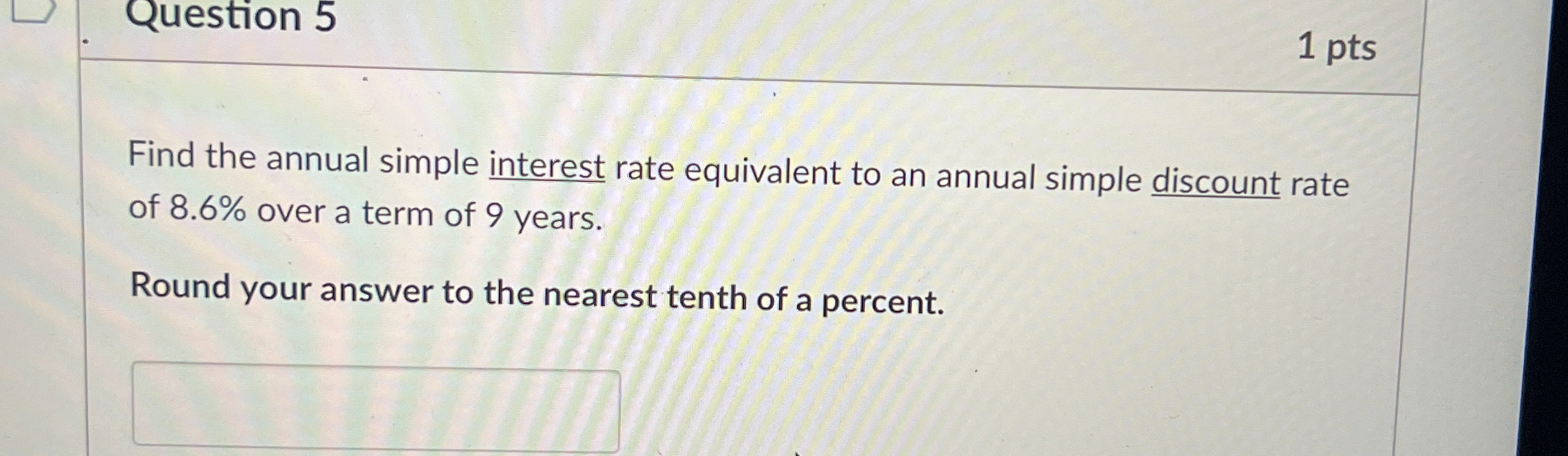 Solved Question 51 ﻿ptsFind the annual simple interest rate | Chegg.com