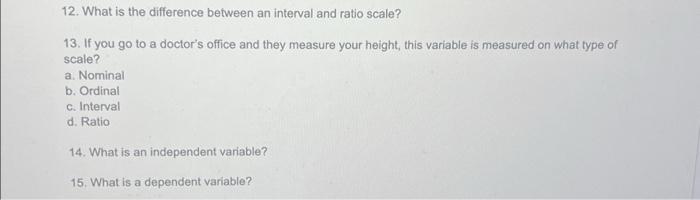 Solved 12. What is the difference between an interval and | Chegg.com