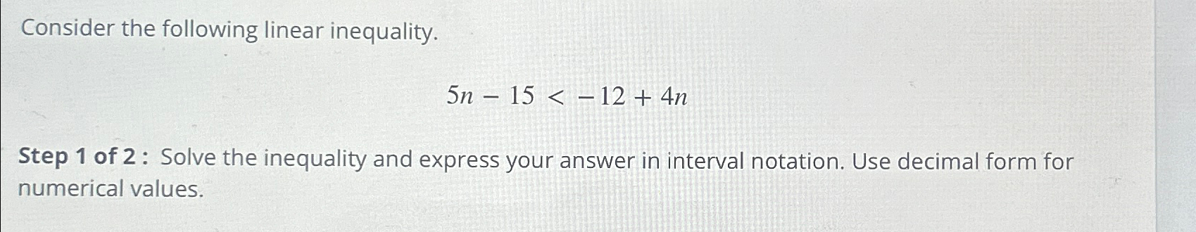 Solved Consider the following linear | Chegg.com