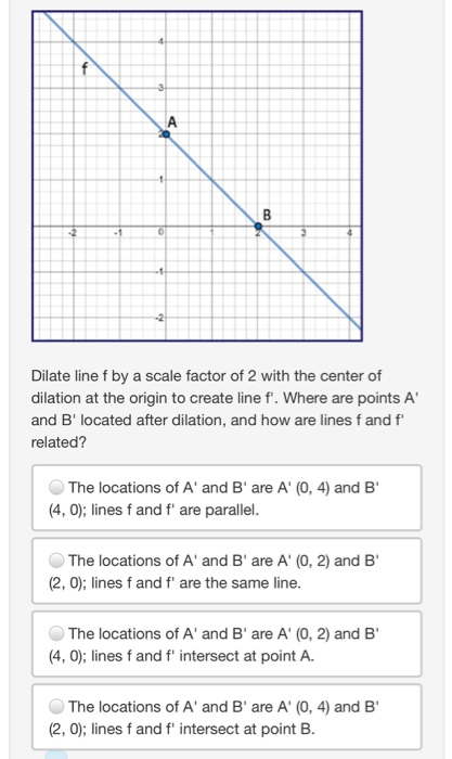 Solved Dilate Line F By A Scale Factor Of 2 With The Center Chegg