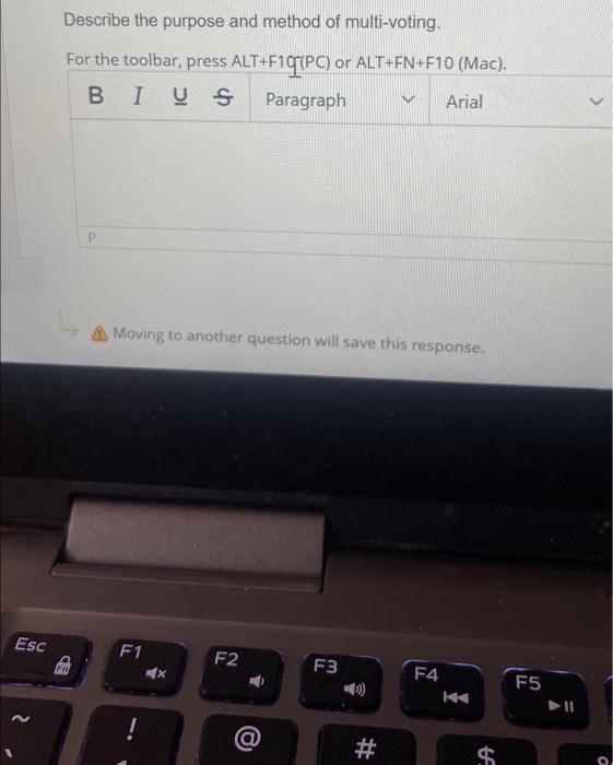 Solved Esc Describe the purpose and method of multi-voting. | Chegg.com