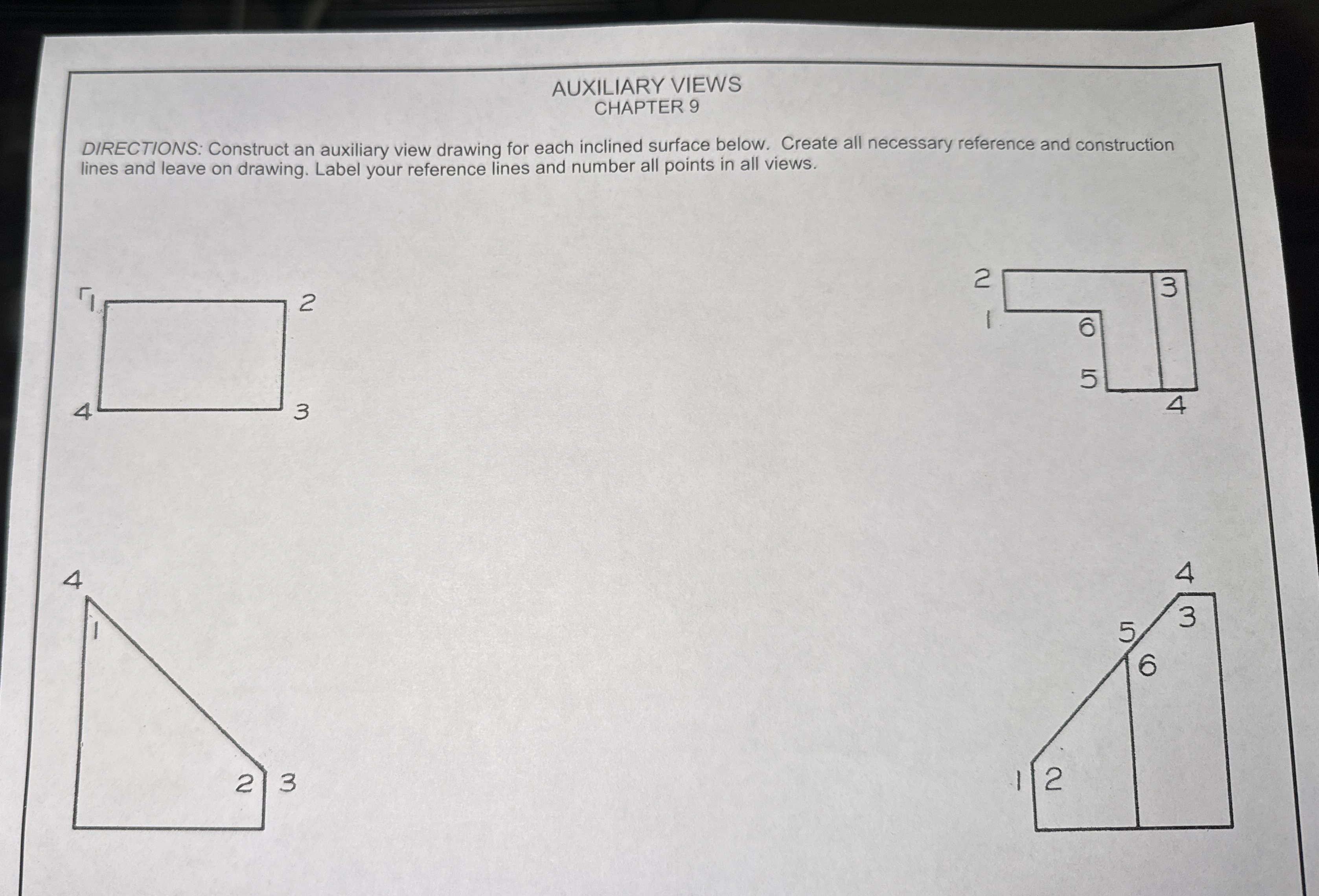 Solved AUXILIARY VIEWSCHAPTER 9DIRECTIONS: Construct an | Chegg.com