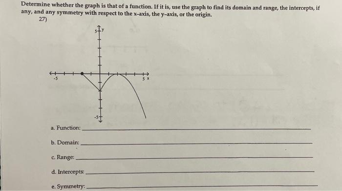 Solved Determine whether the graph is that of a function. If | Chegg.com