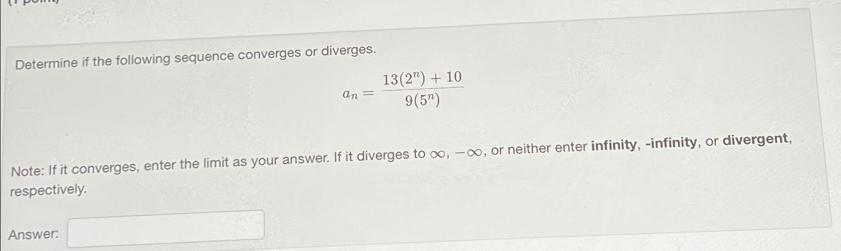 Solved Determine if the following sequence converges or | Chegg.com