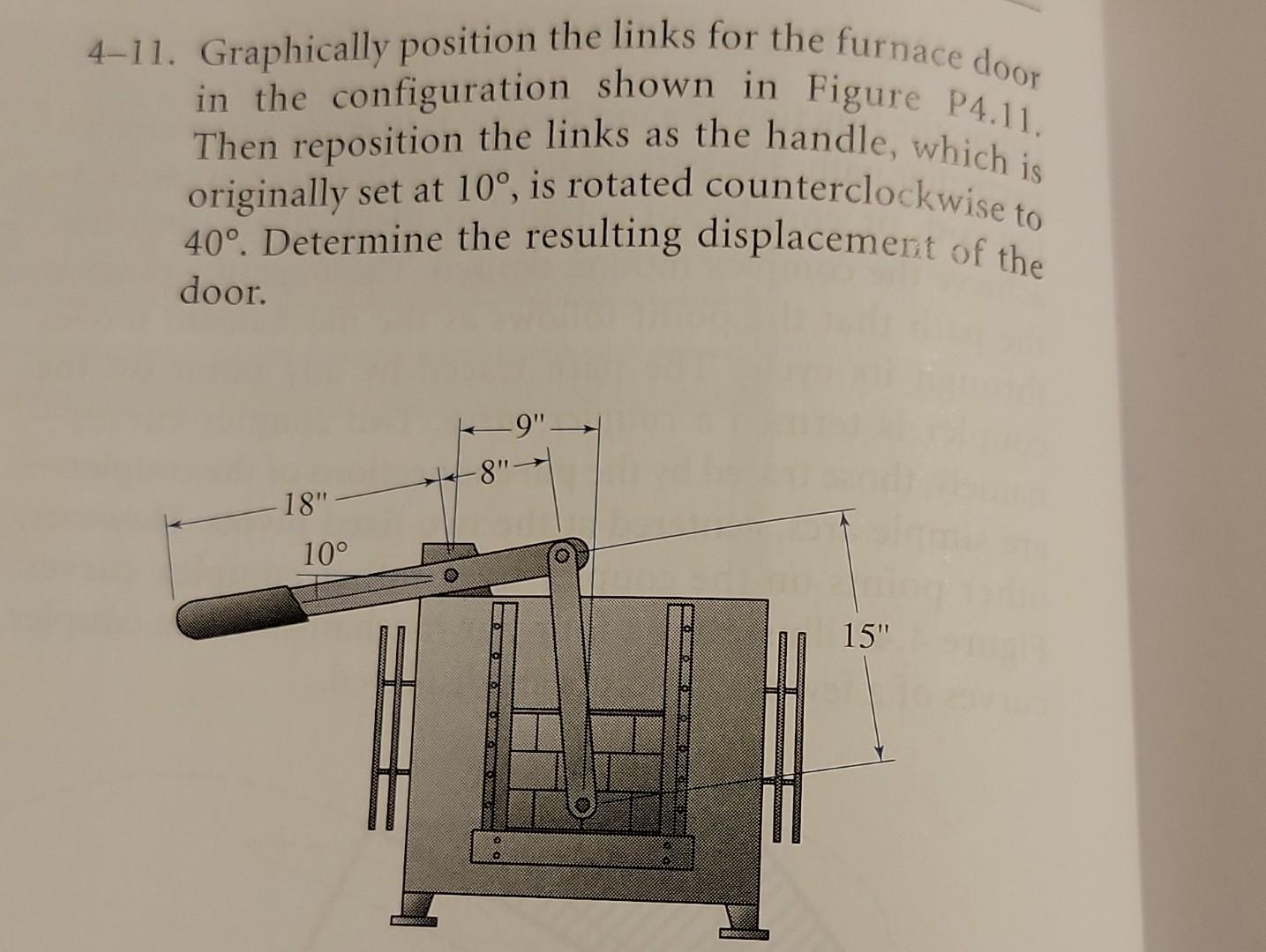 4-11. Graphically position the links for the furnace | Chegg.com