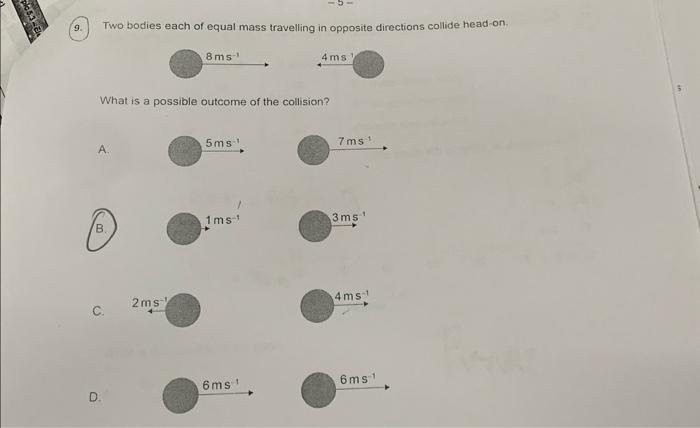 Solved Two bodies each of equal mass travelling in opposite | Chegg.com