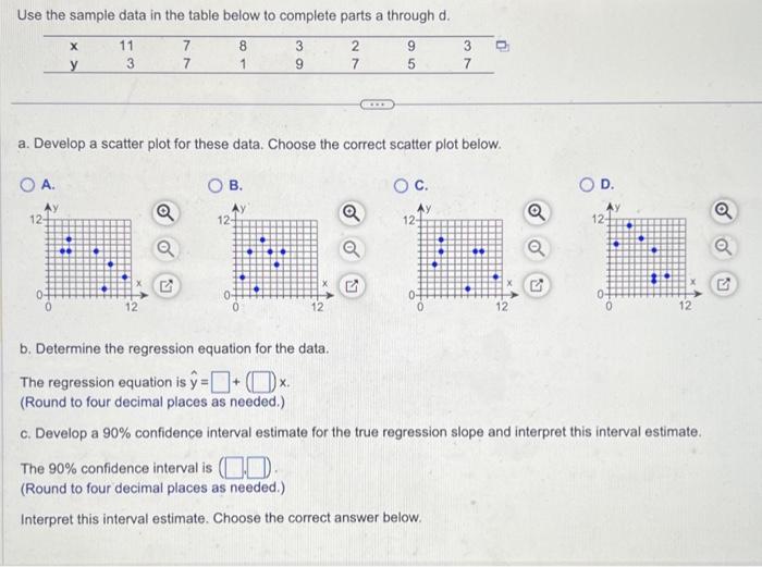 Solved Use the sample data in the table below to complete | Chegg.com
