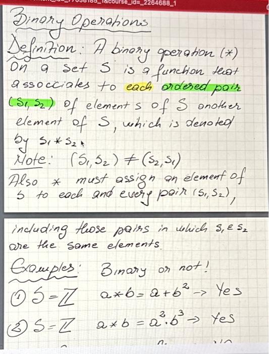 Solved 2. Multiplication (a∗b=a⋅b) is a binary operation on | Chegg.com