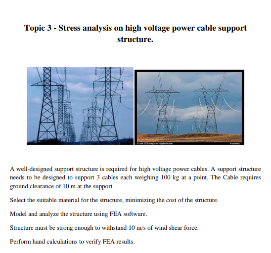 Solved Topic 3 - Stress analysis on high voltage power cable | Chegg.com