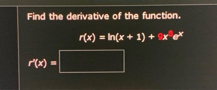Solved Find the derivative of the function. | Chegg.com