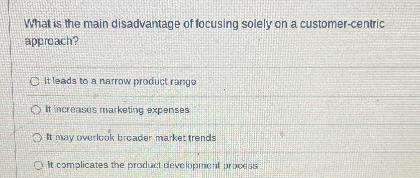 Solved What is the main disadvantage of focusing solely on a | Chegg.com
