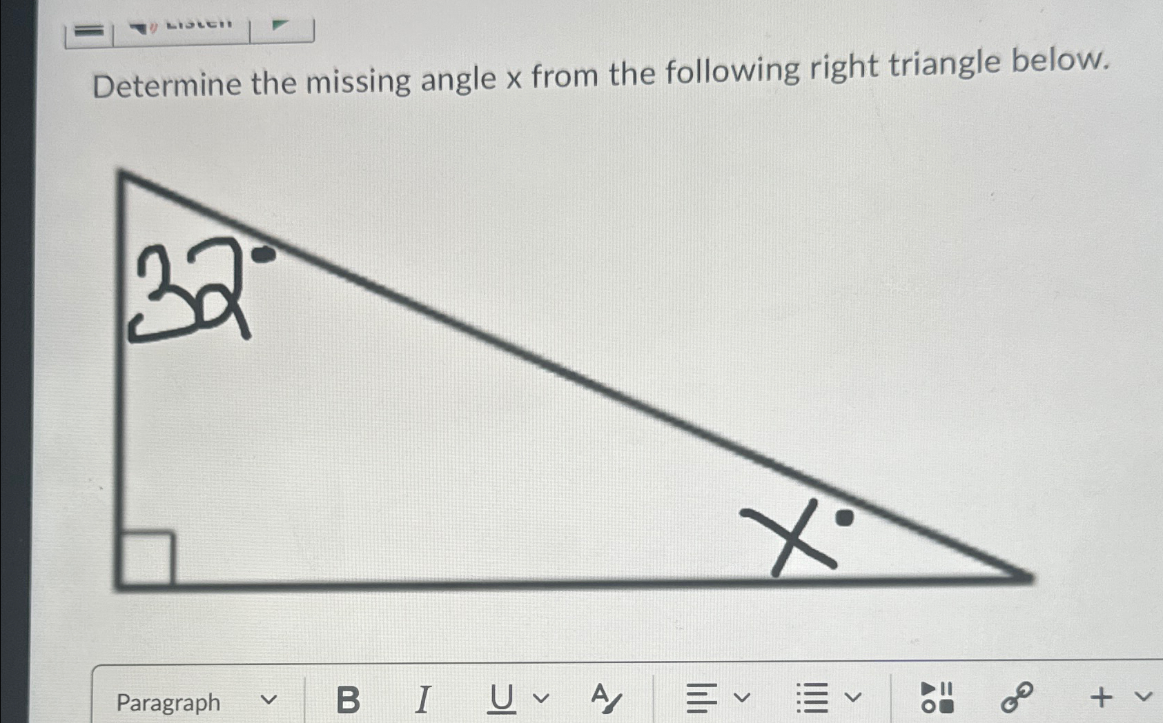 Solved Determine the missing angle x ﻿from the following | Chegg.com