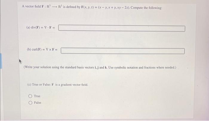 Solved A vector field F:R3 R3 is defined by | Chegg.com