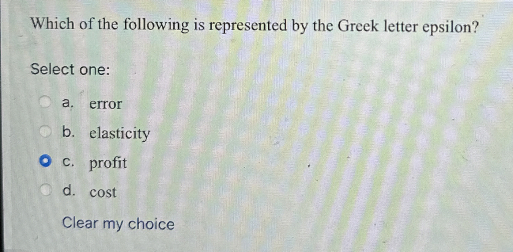 Solved Which of the following is represented by the Greek | Chegg.com