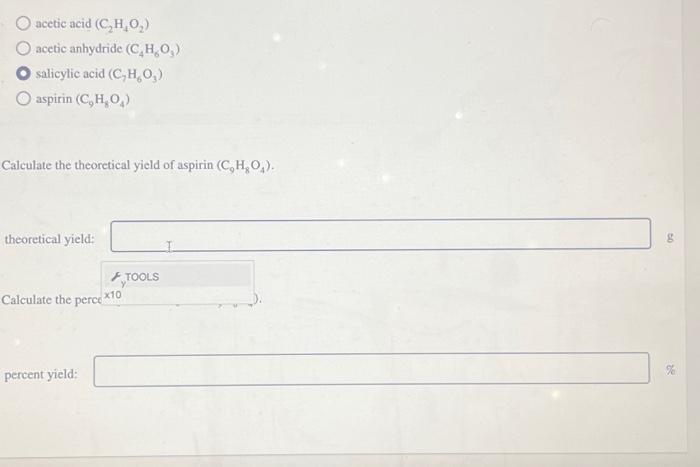 Solved acetic acid (C2H4O2) acetic anhydride (C4H6O3) | Chegg.com