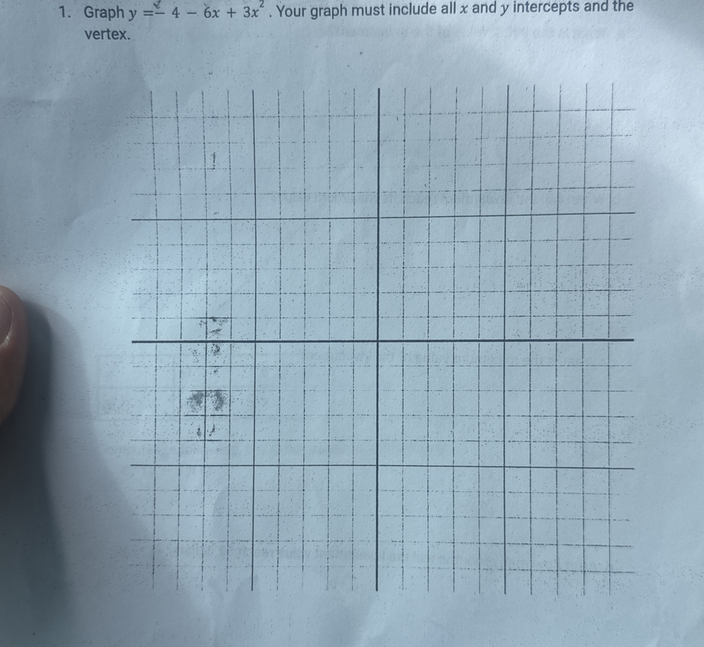 Graph y=-4-6x+3x2. ﻿Your graph must include all x | Chegg.com