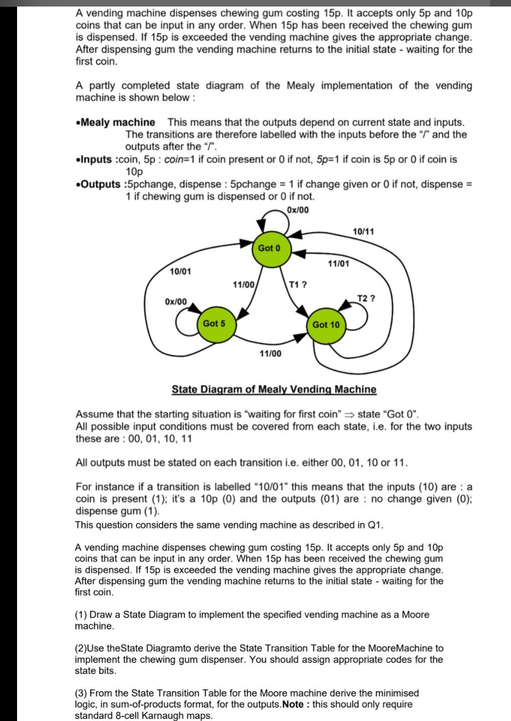 Solved A vending machine dispenses chewing gum costing 15p. | Chegg.com