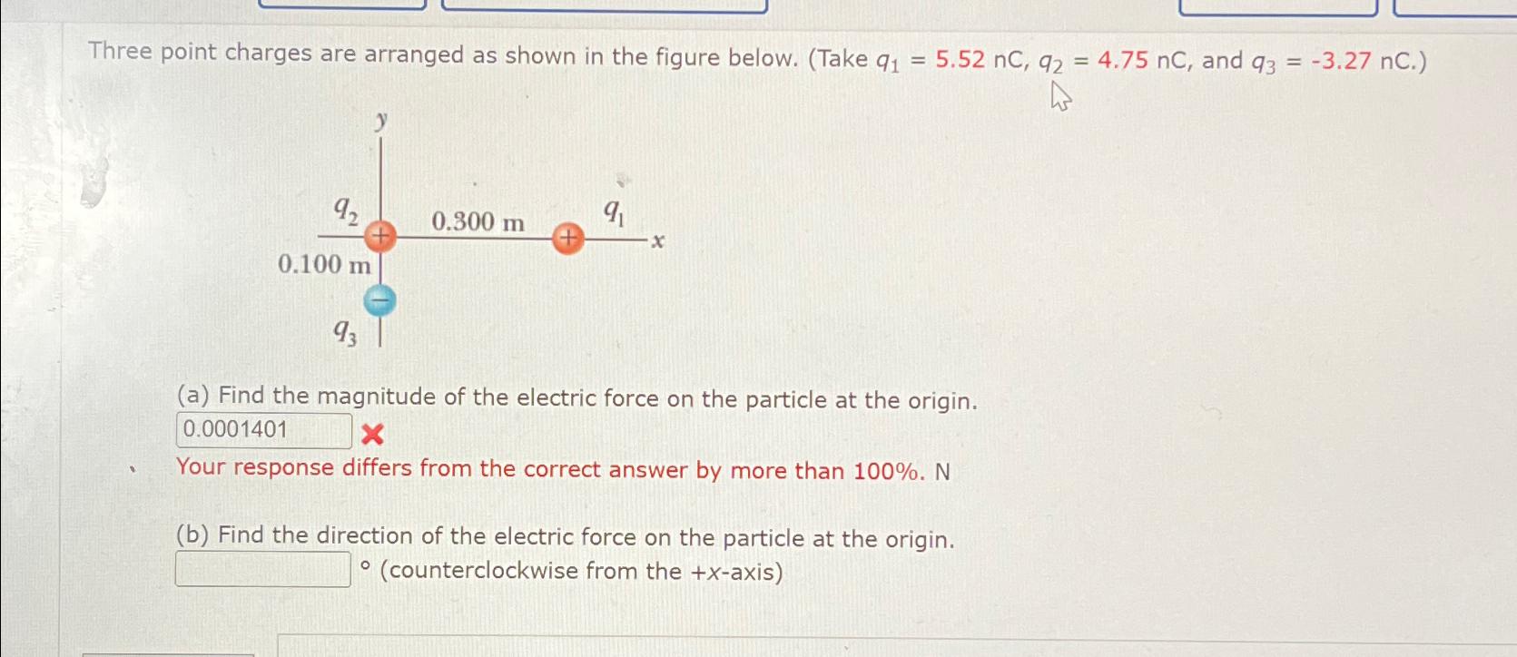 Solved Three point charges are arranged as shown in the | Chegg.com
