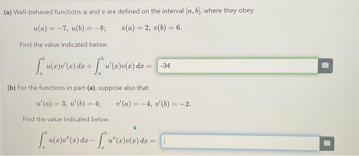 Solved (a) Well-behaved functions u and v are defined on the | Chegg.com