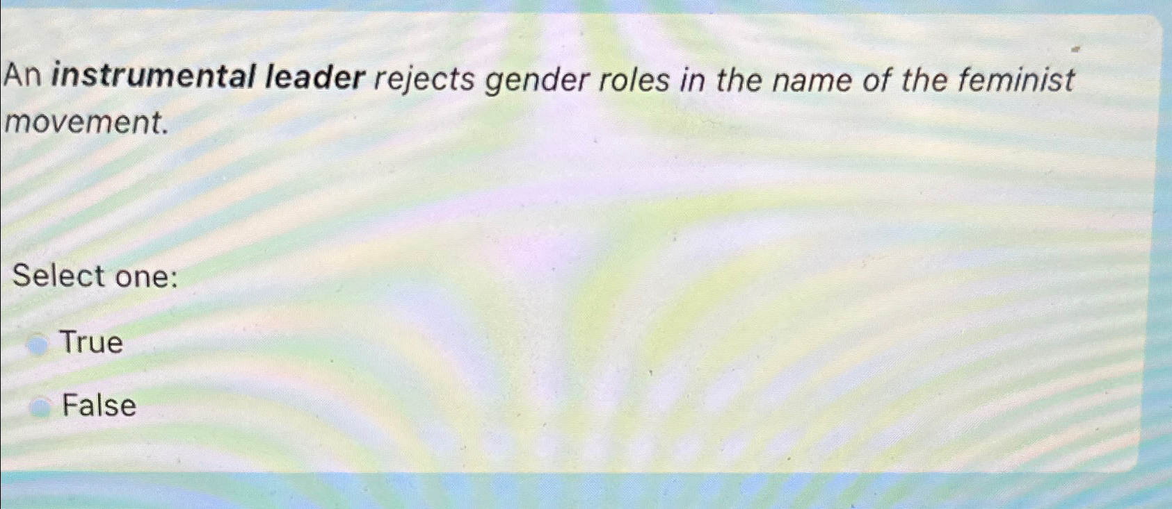 Solved An instrumental leader rejects gender roles in the | Chegg.com
