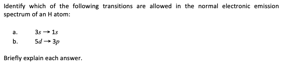 Identify which of the following transitions are | Chegg.com