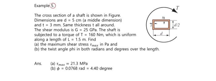 Solved The cross section of a shaft is shown in Figure. | Chegg.com