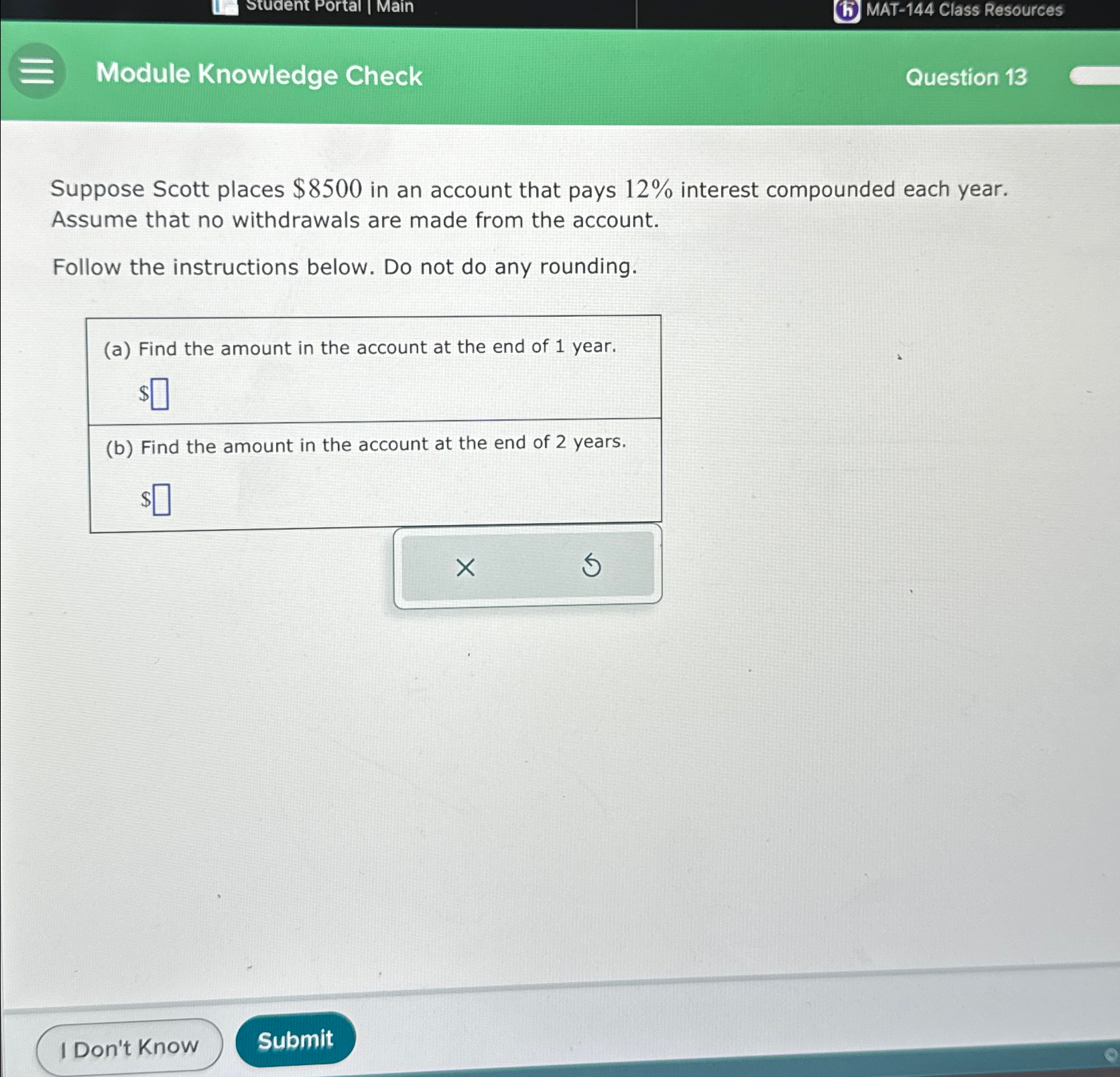 Solved Module Knowledge CheckQuestion 13Suppose Scott places | Chegg.com