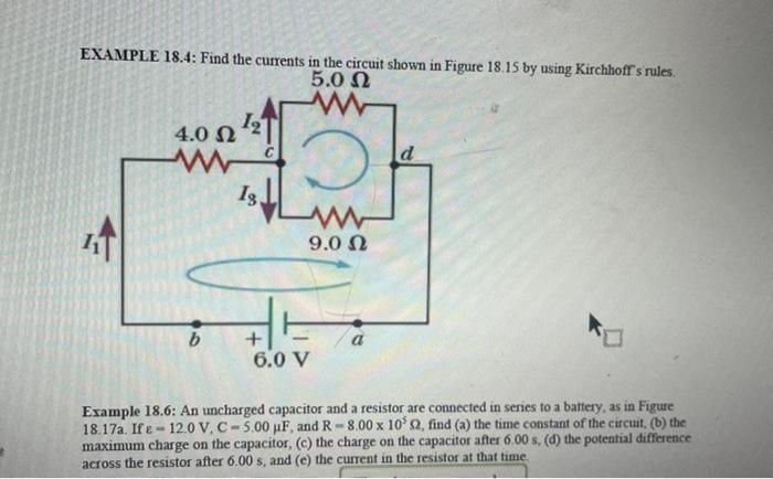 Solved EXAMPLE 18.4: Find the currents in the circuit shown | Chegg.com