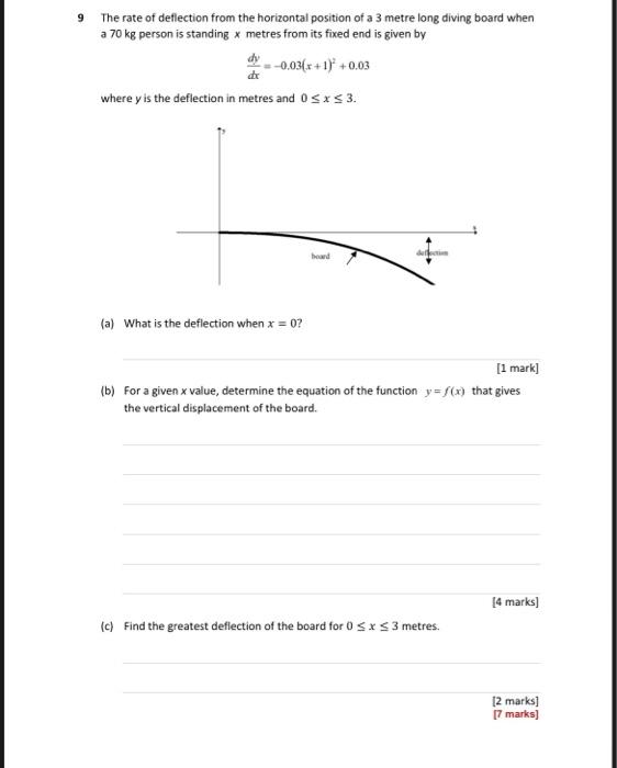 Solved 9 The rate of deflection from the horizontal position | Chegg.com