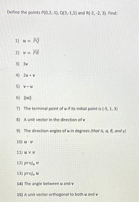 Solved Vectors - Please show work with explanations | Chegg.com