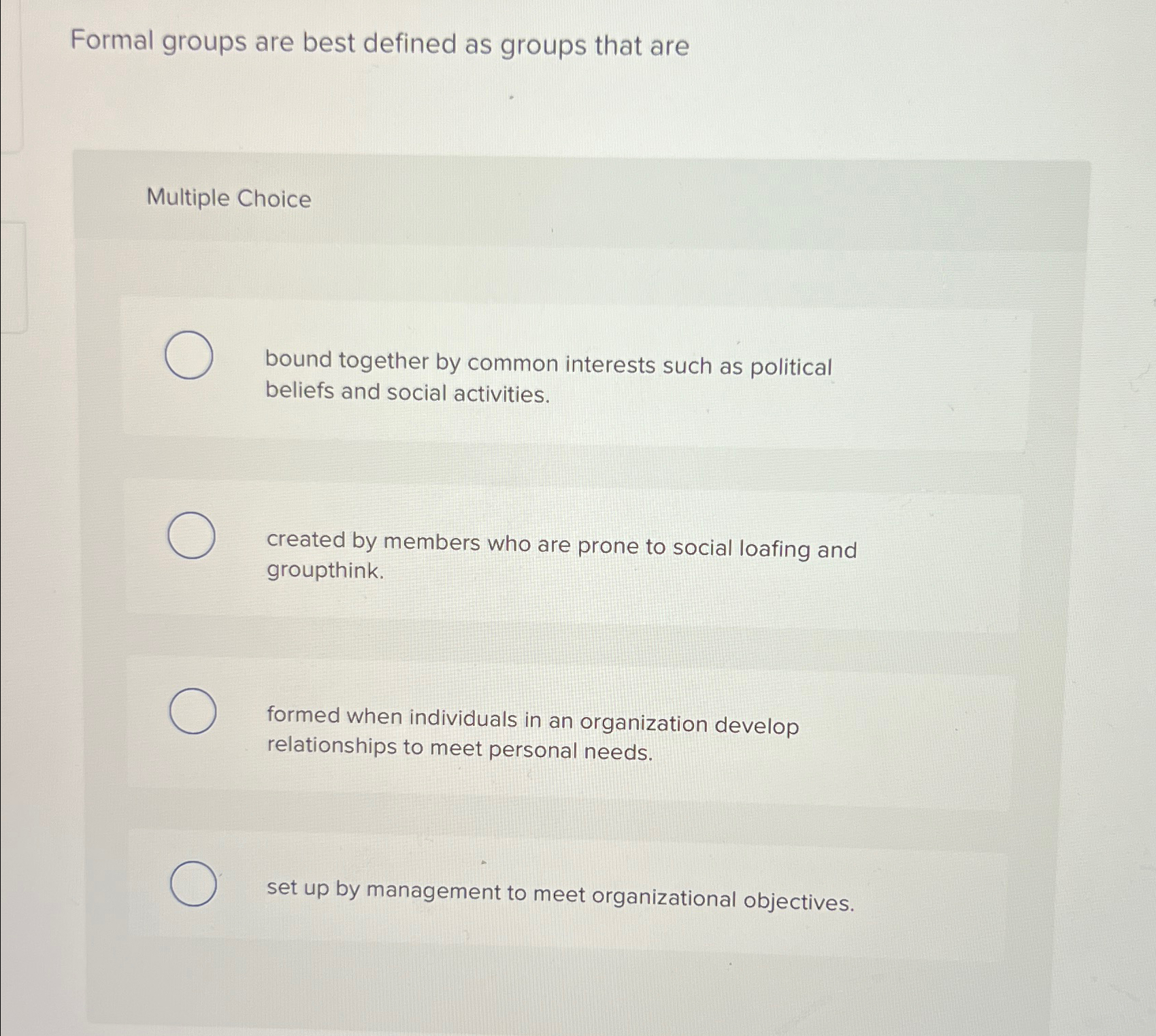 Solved Formal groups are best defined as groups that | Chegg.com
