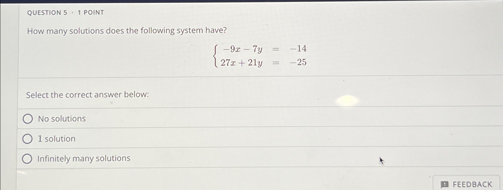Solved Question 5 1 ﻿pointhow Many Solutions Does The 