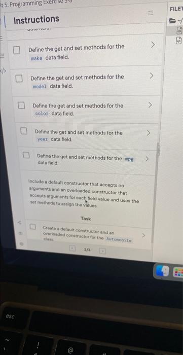 Solved Create an Automobile class for a dealership. Include | Chegg.com