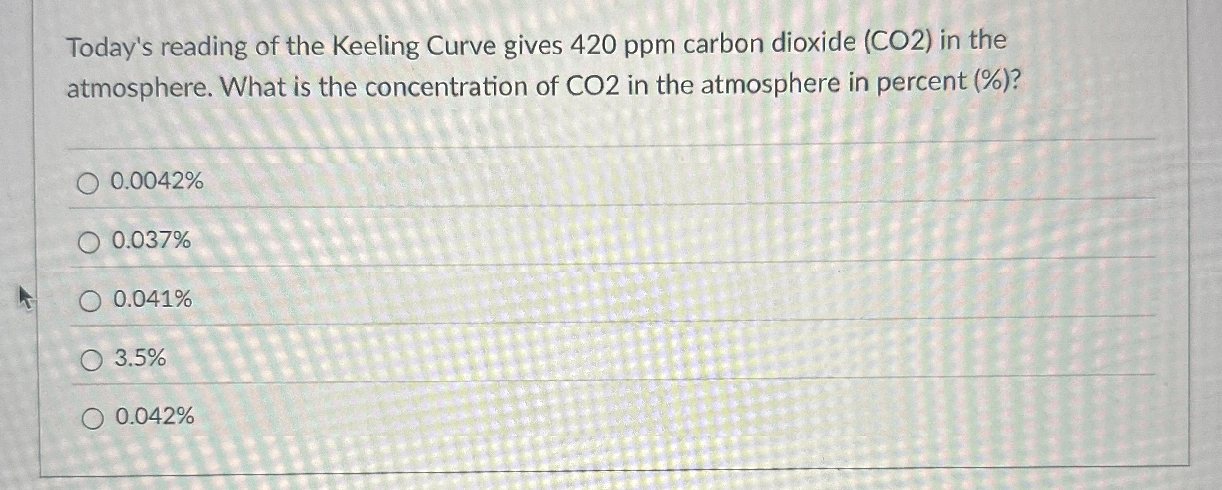 Solved Today's reading of the Keeling Curve gives 420 ﻿ppm | Chegg.com