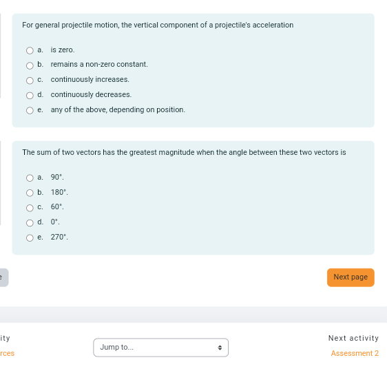 Solved For general projectile motion, the vertical component | Chegg.com