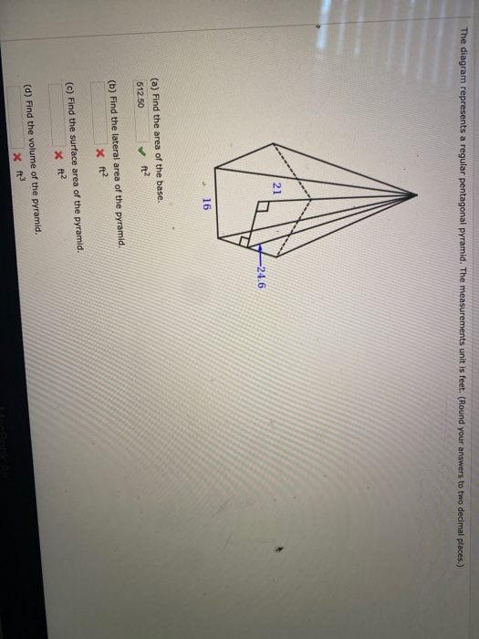 Solved The diagram represents a regular pentagonal pyramid. | Chegg.com