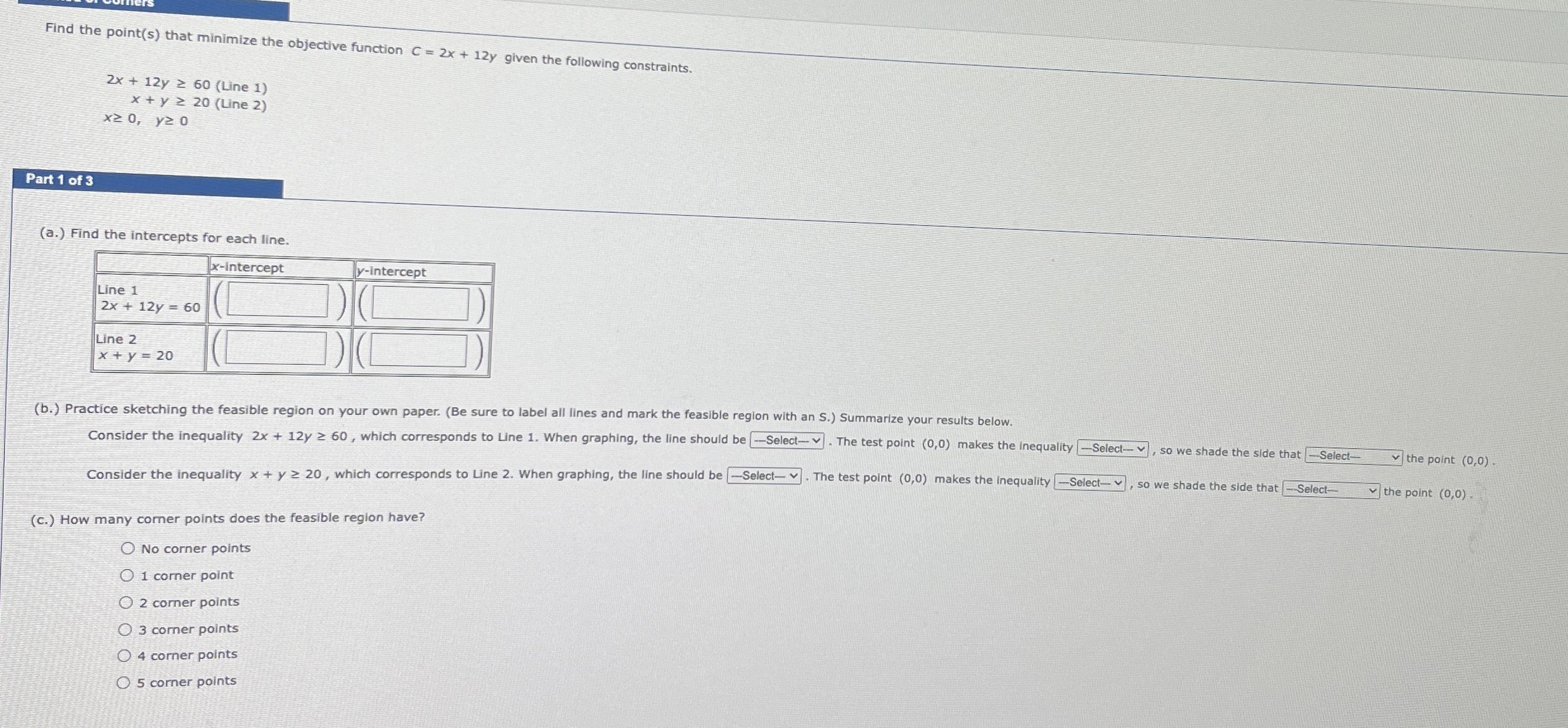 Solved Find the point(s) ﻿that minimize the objective | Chegg.com