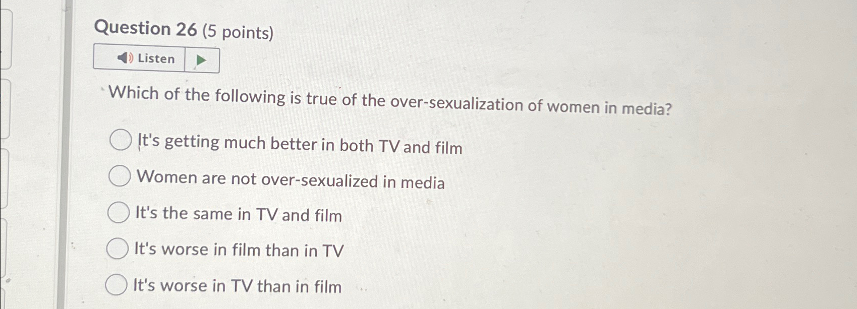 Solved Question 26 (5 ﻿points)Which of the following is true | Chegg.com